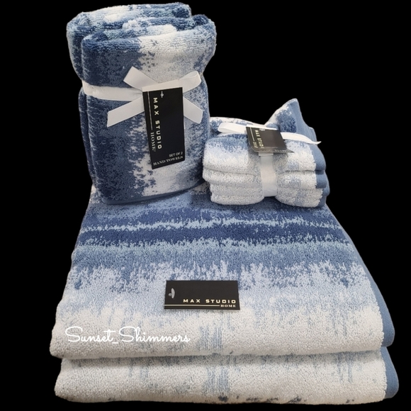 Max Studio | Bath | 8pc Max Studio Bath Hand Washcloth Towel Set Blue ...
